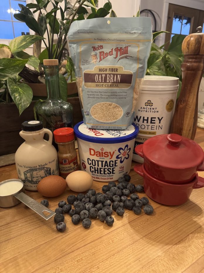 Blueberry Oat Cottage Cheese Breakfast Bake